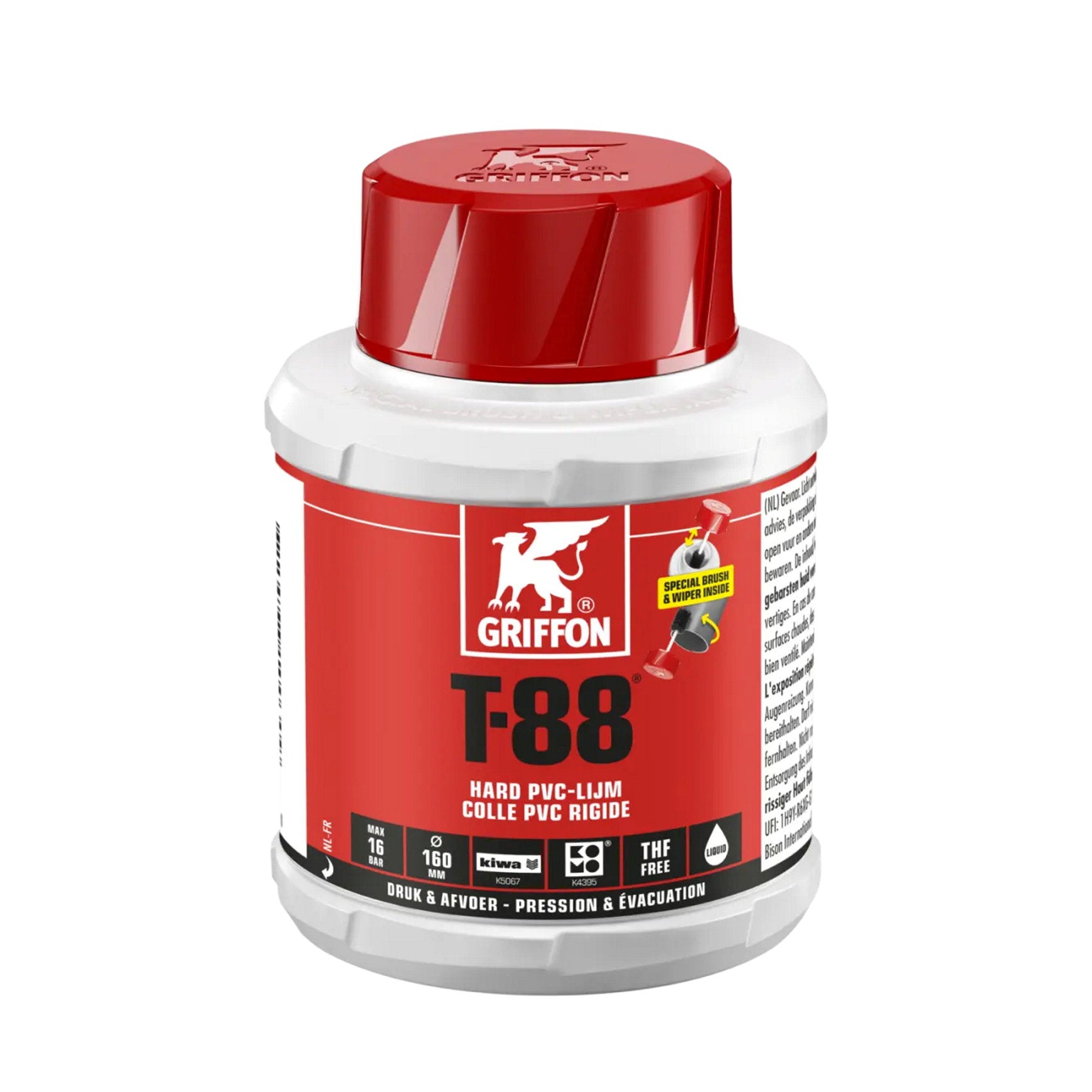 Griffon rigid PVC adhesive, T-88, 250 ml can – Wildkamp Curaçao